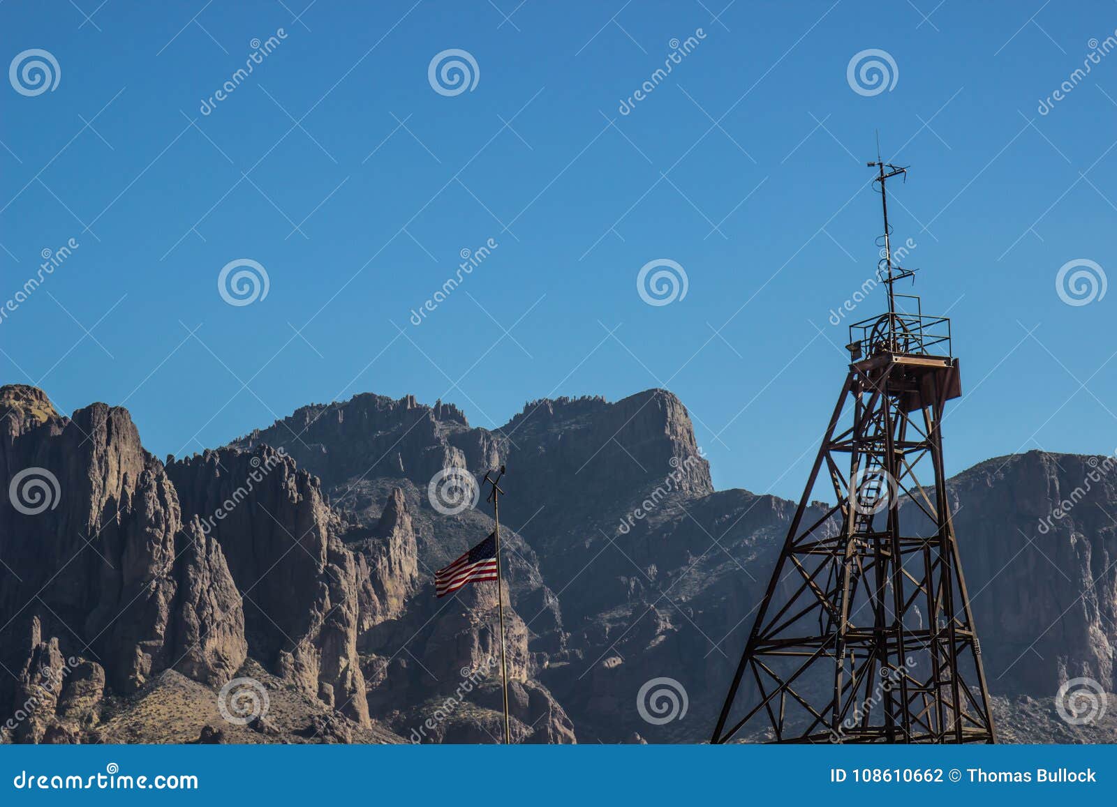 Rusty Iron Tower in Arizona Mountains Stock Photo - Image of rusty ...