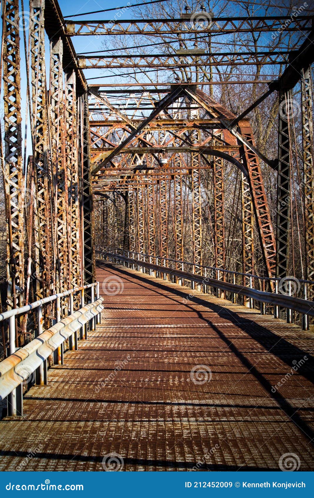 A Long Rusty Journey stock image. Image of bridge, brown - 212452009