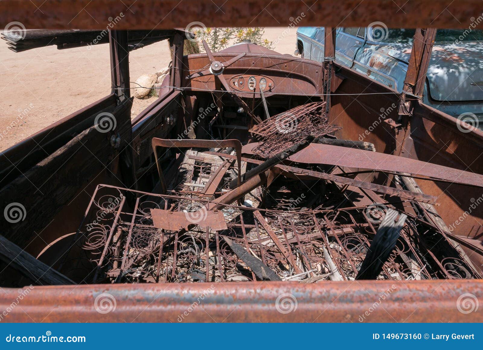 Rusty Junk Inside a Vintage Truck Stock Photo - Image of grungy ...