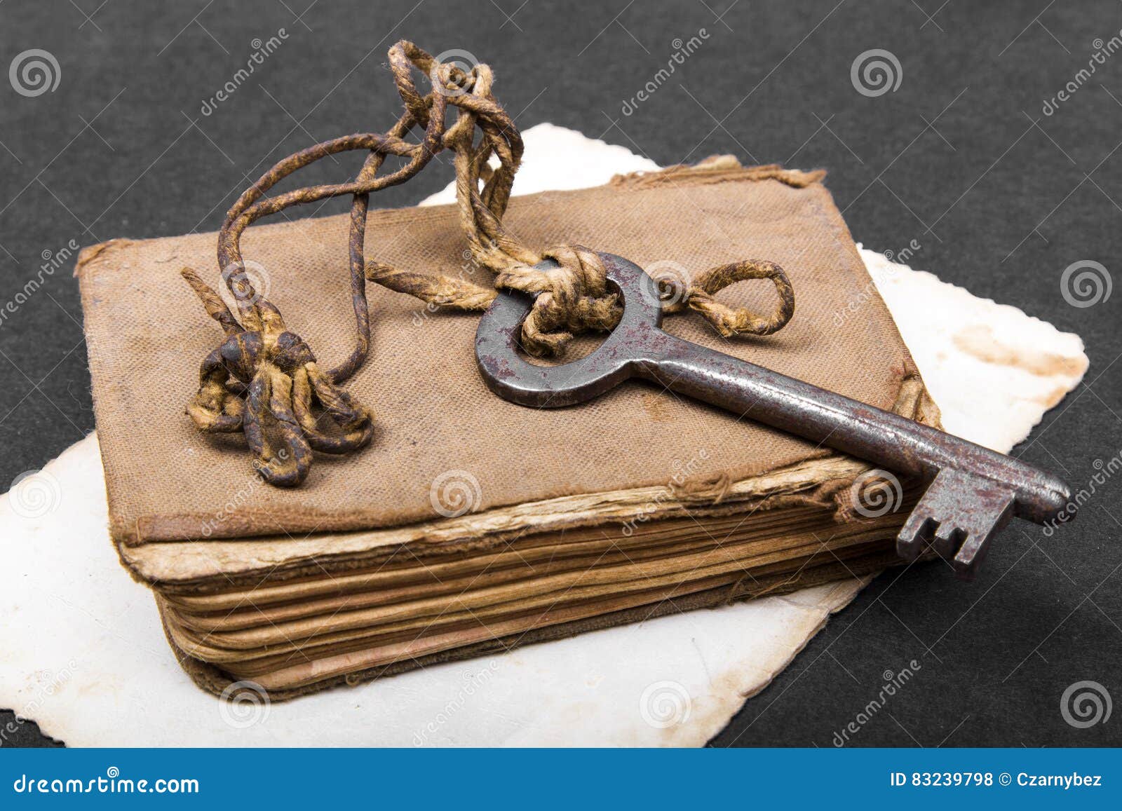 Rusty Key, Old Book and Empty Photography Stock Photo - Image of letter ...