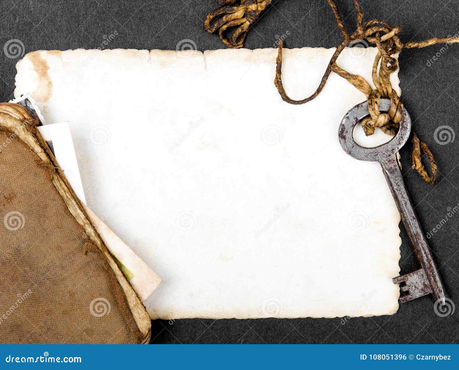 Rusty Key, Old Book and Empty Photography As a Memories Metaphor Stock ...