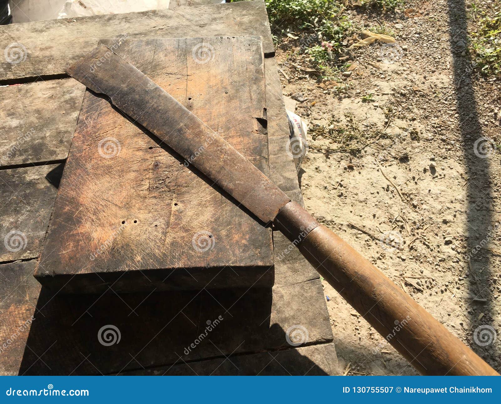 Rusty knife stock image. Image of wood, chopping, knife - 130755507