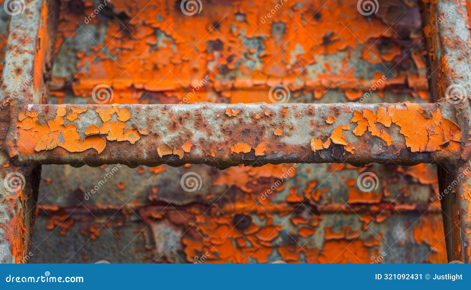 A Rusty Ladder Its Smooth Surface Now Covered in a Bumpy Orange Texture ...