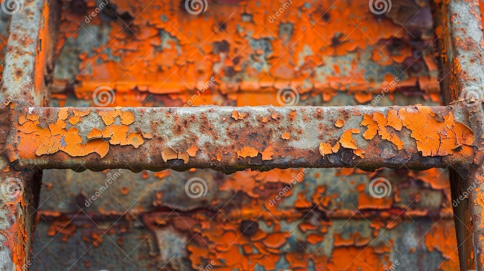 A Rusty Ladder Its Smooth Surface Now Covered in a Bumpy Orange Texture ...