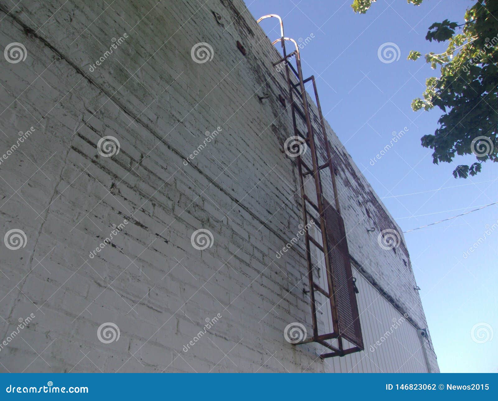 A Rusty Ladder on Side of Building 2 Stock Photo - Image of metal ...