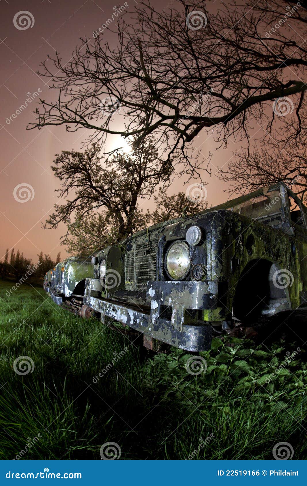 Rusty land rover stock photo. Image of rover, moon, nettles - 22519166