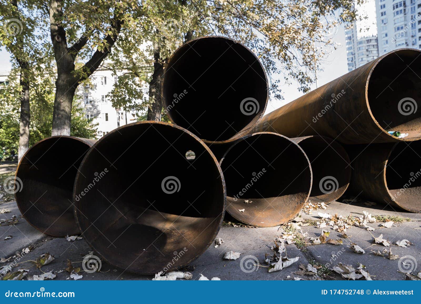 Rusty large metal pipe stock photo. Image of inside - 174752748