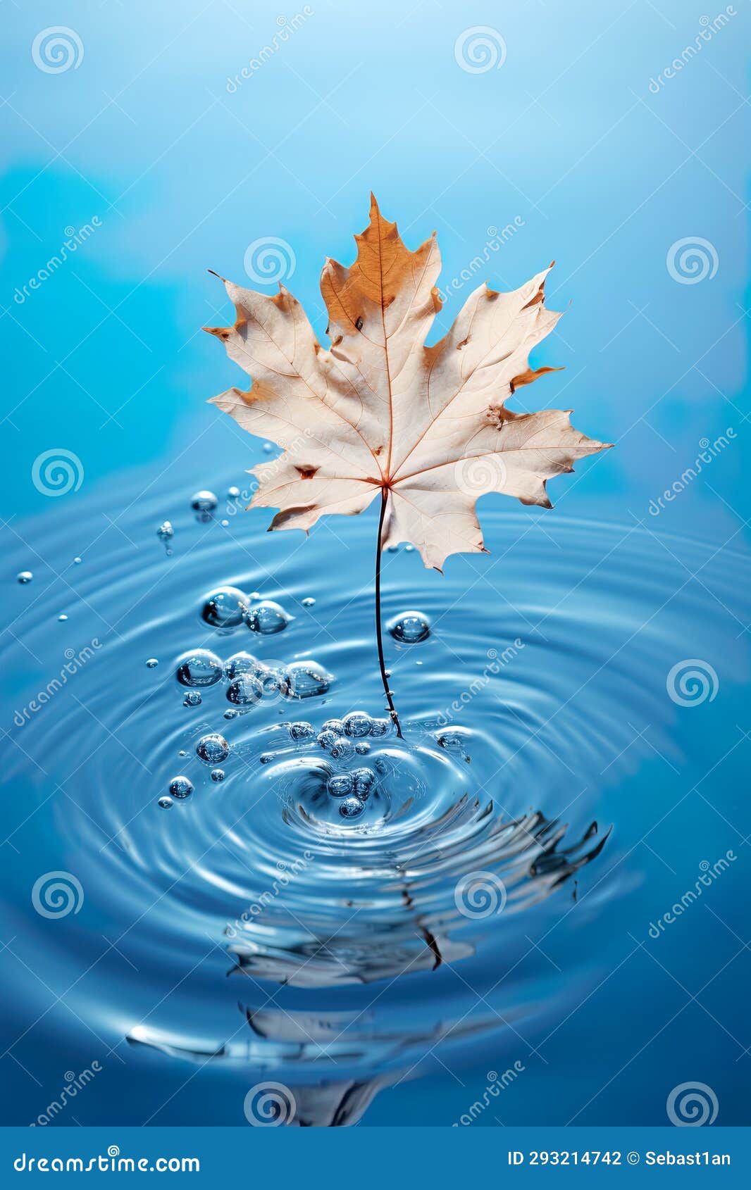 Rusty Leaves Resting on the Calm, Reflective Surface of the Water ...