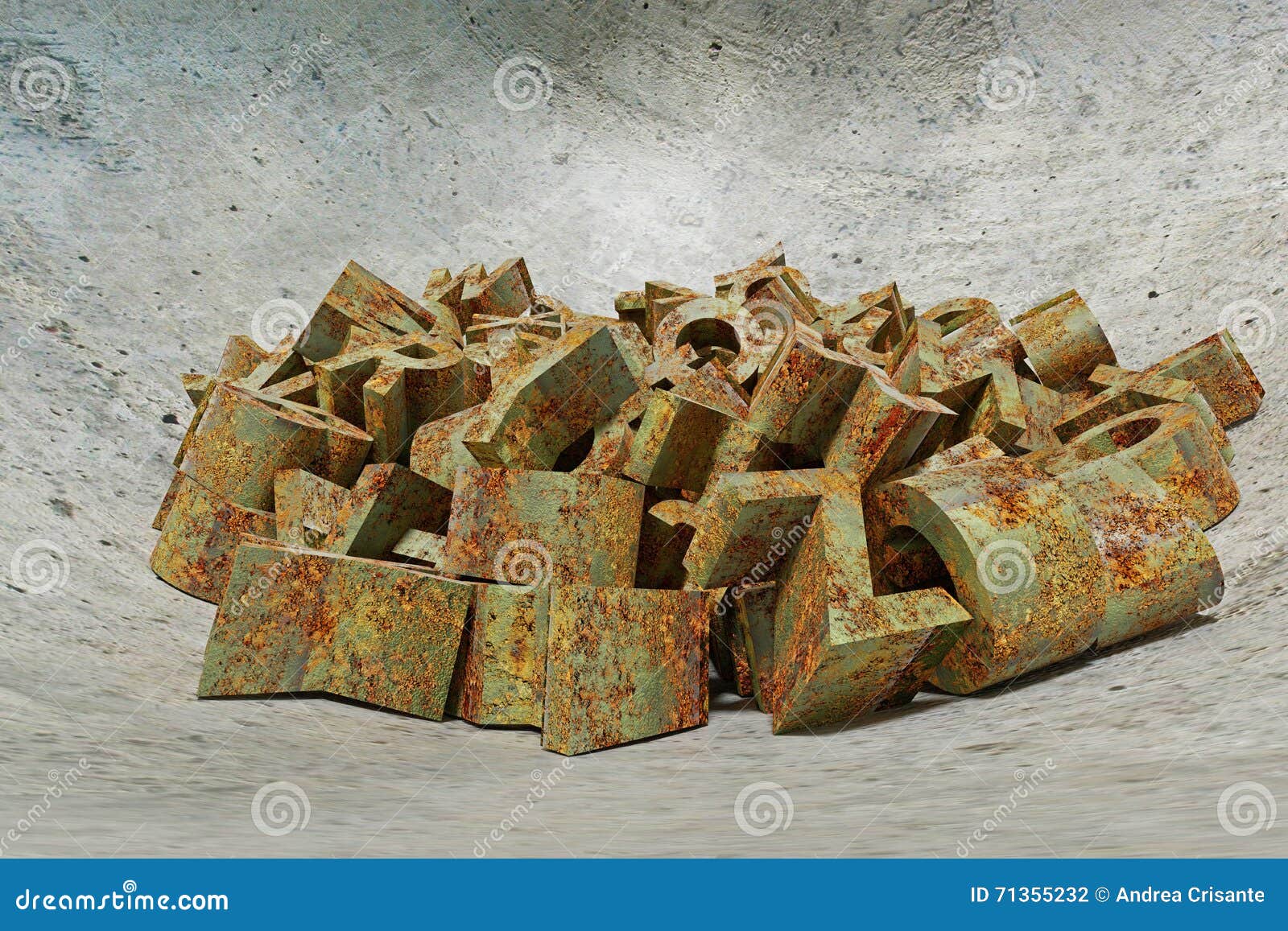 Rusty letters stock illustration. Illustration of corroded - 71355232