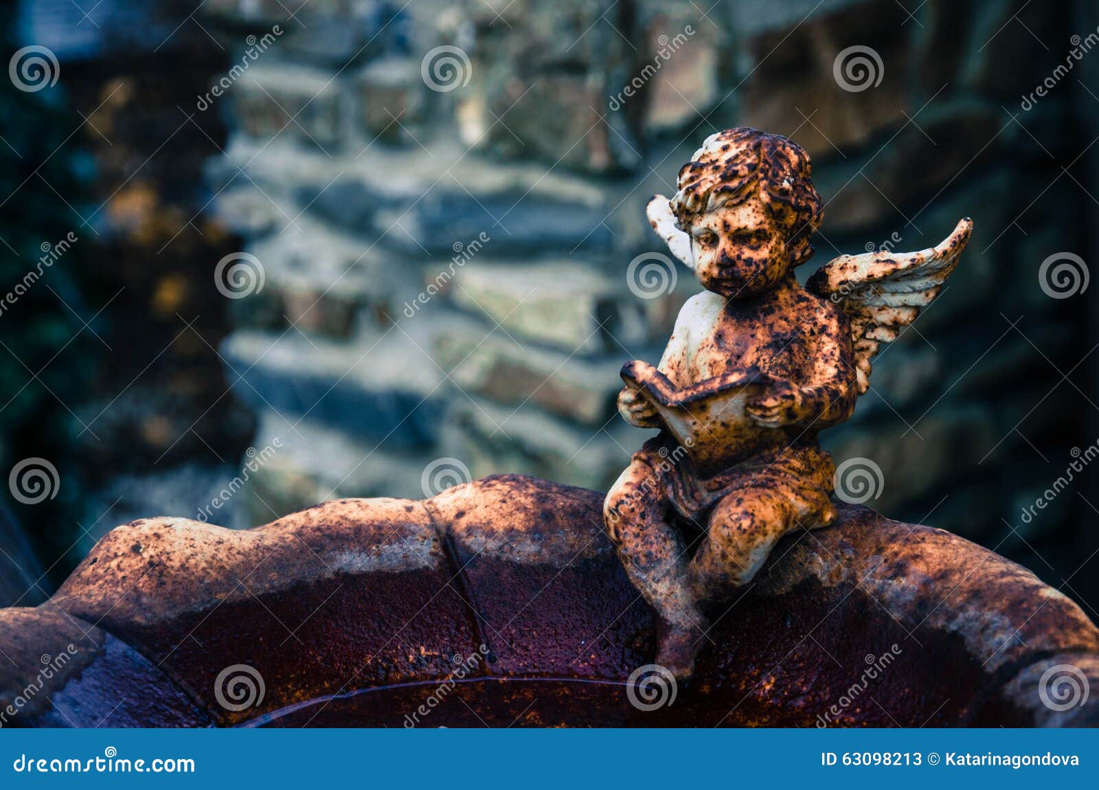 Rusty little angel stock image. Image of hope, blue, saint - 63098213