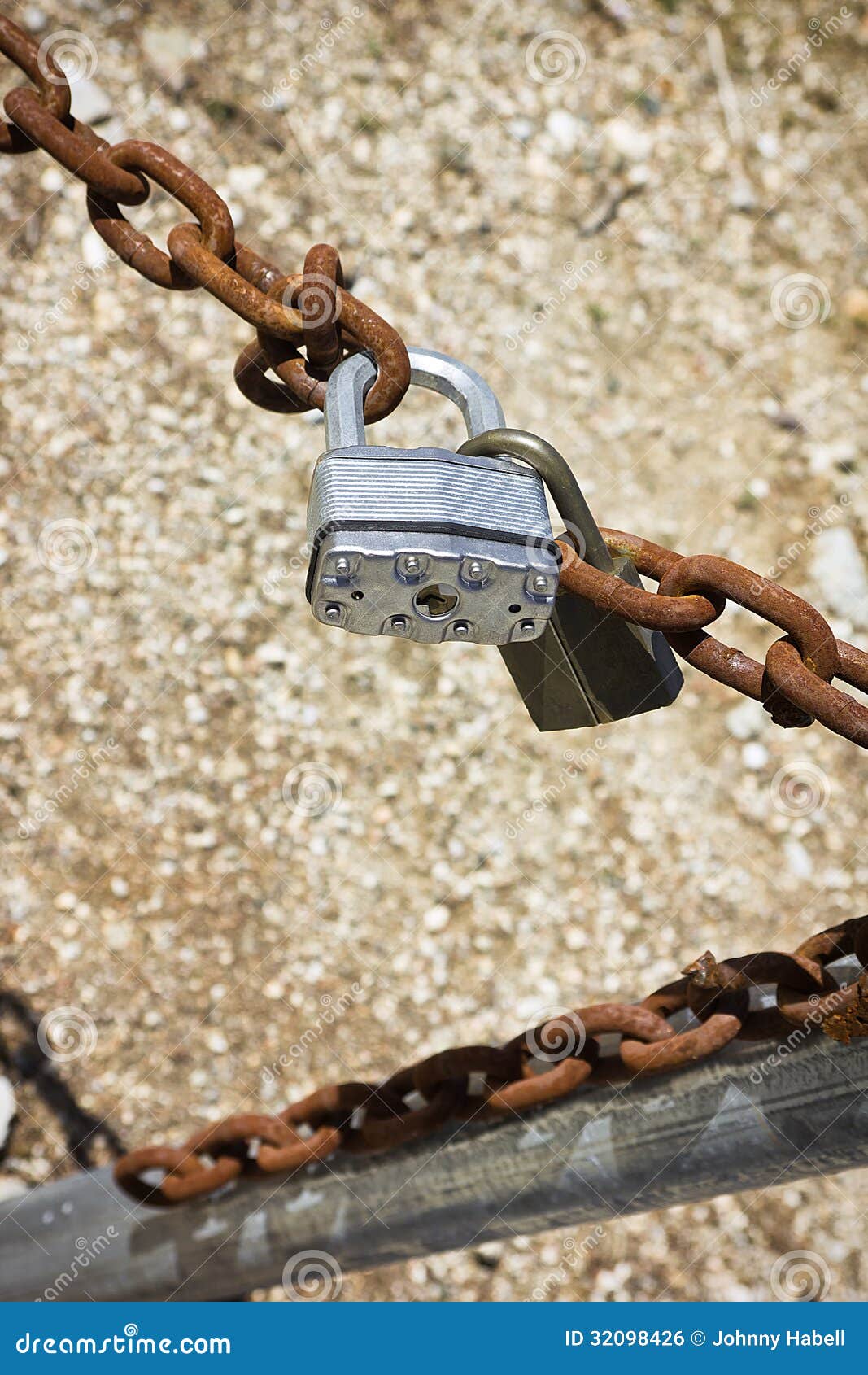 Rusty Lock Chain stock photo. Image of fence, pole, abandoned - 32098426