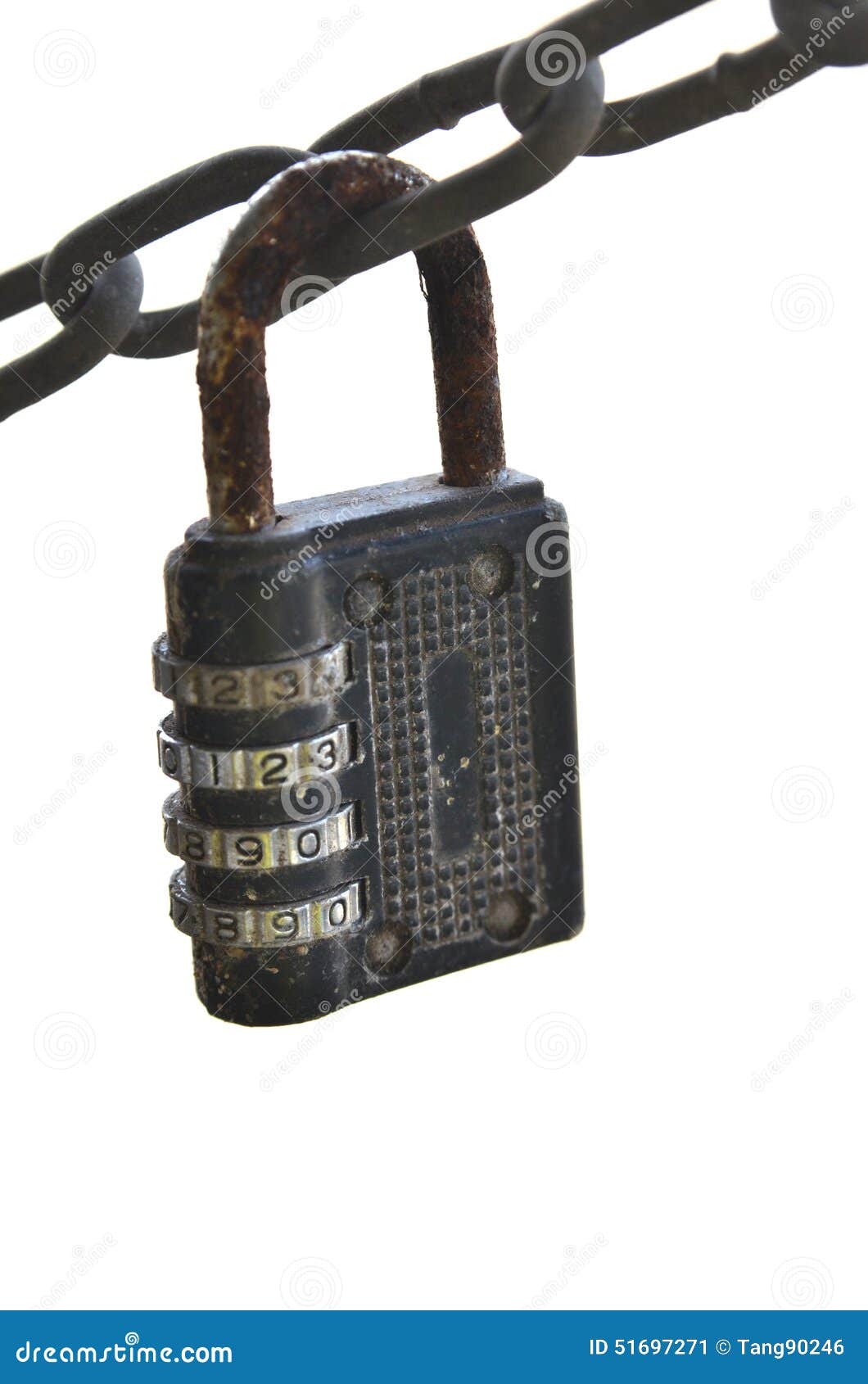 Rusty lock and chain stock image. Image of entrance, close - 51697271