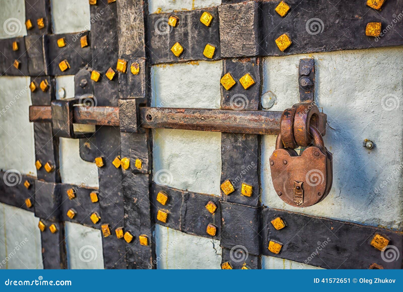 Rusty lock on the old door stock image. Image of business - 41572651