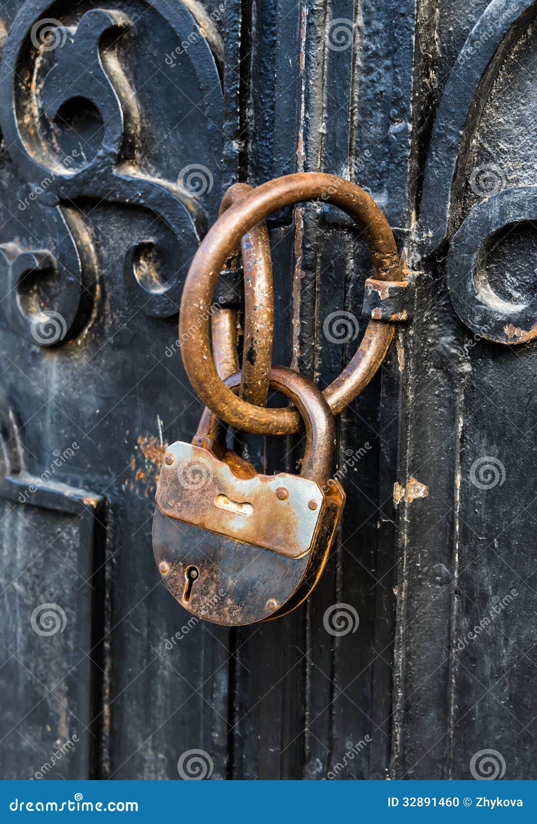 Rusty lock stock photo. Image of rusty, three, door, dirty - 32891460