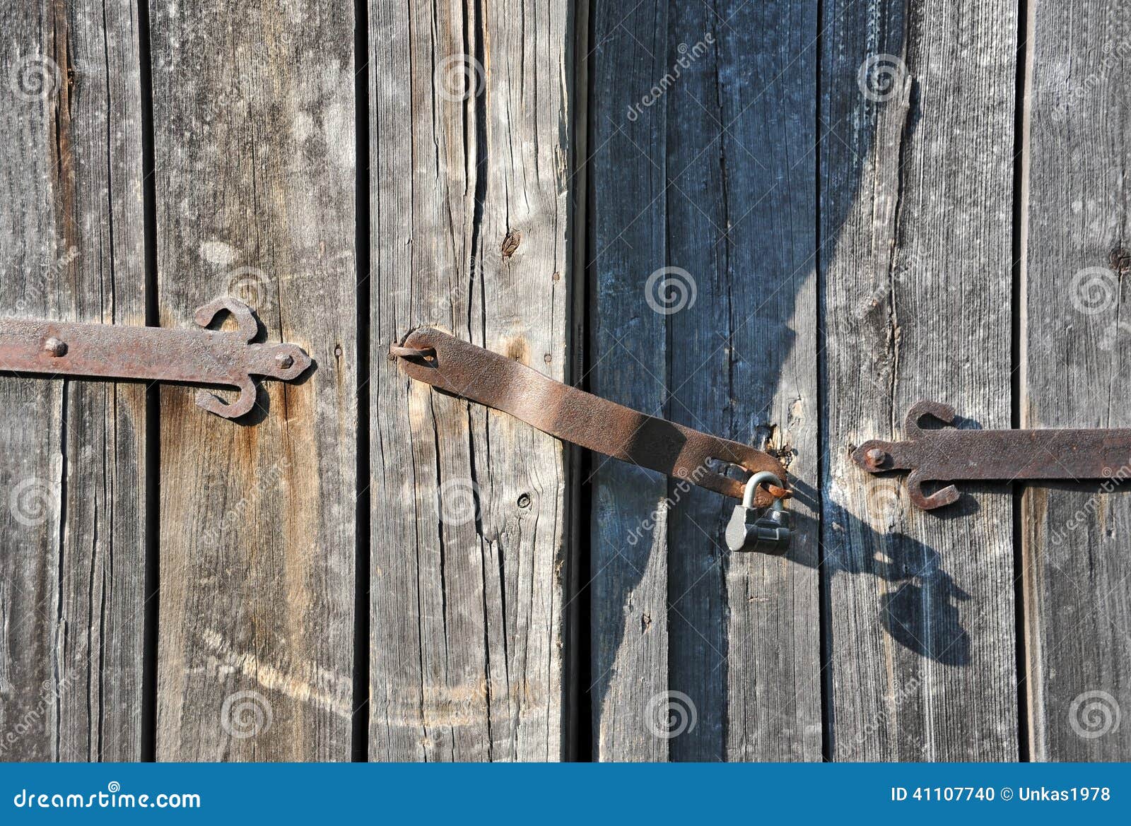Rusty Lock on Old Wooden Gate Stock Photo - Image of object, abstract ...