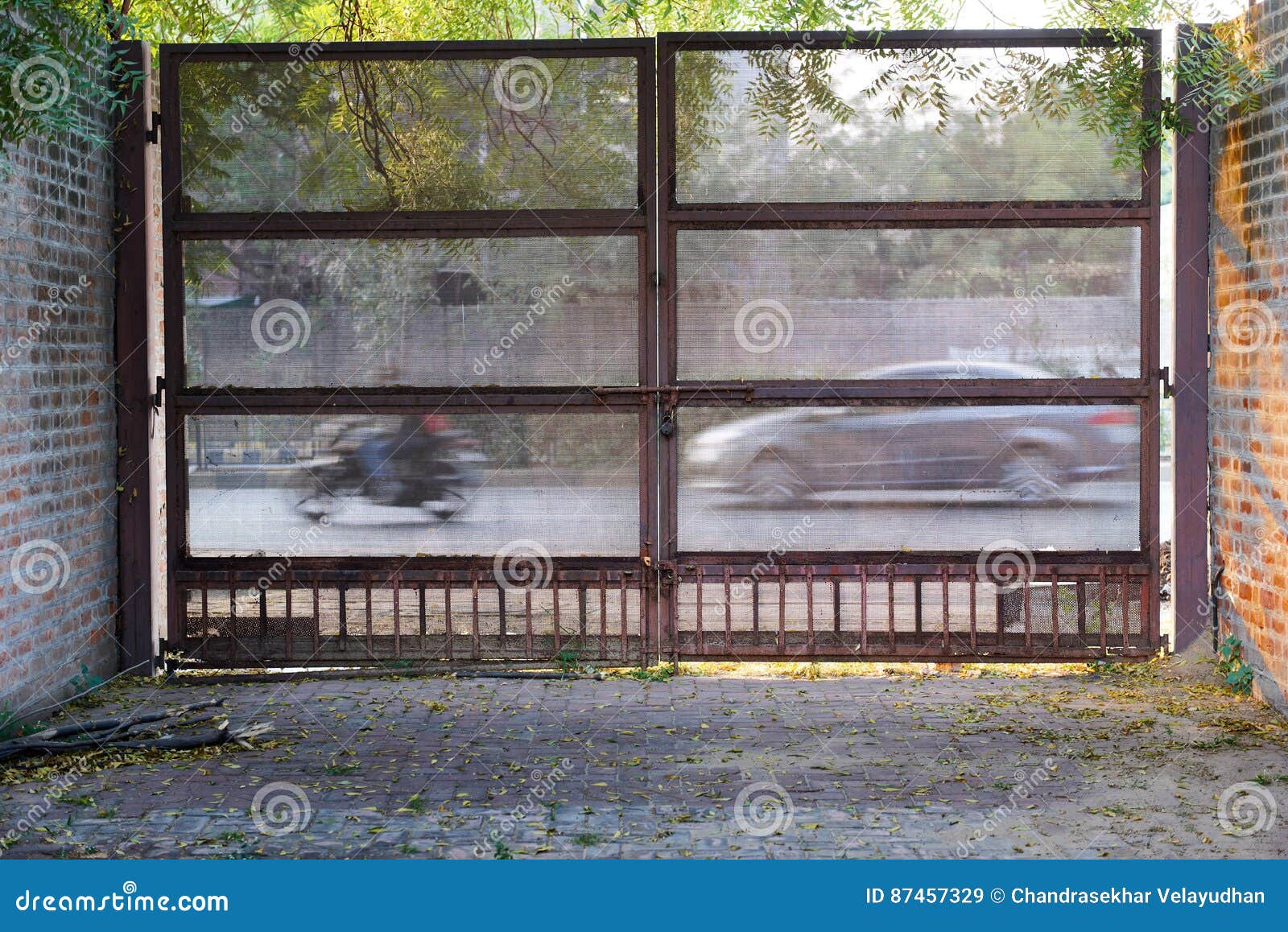 Old Rusty Locked Metal Gate. Royalty-Free Stock Image | CartoonDealer ...