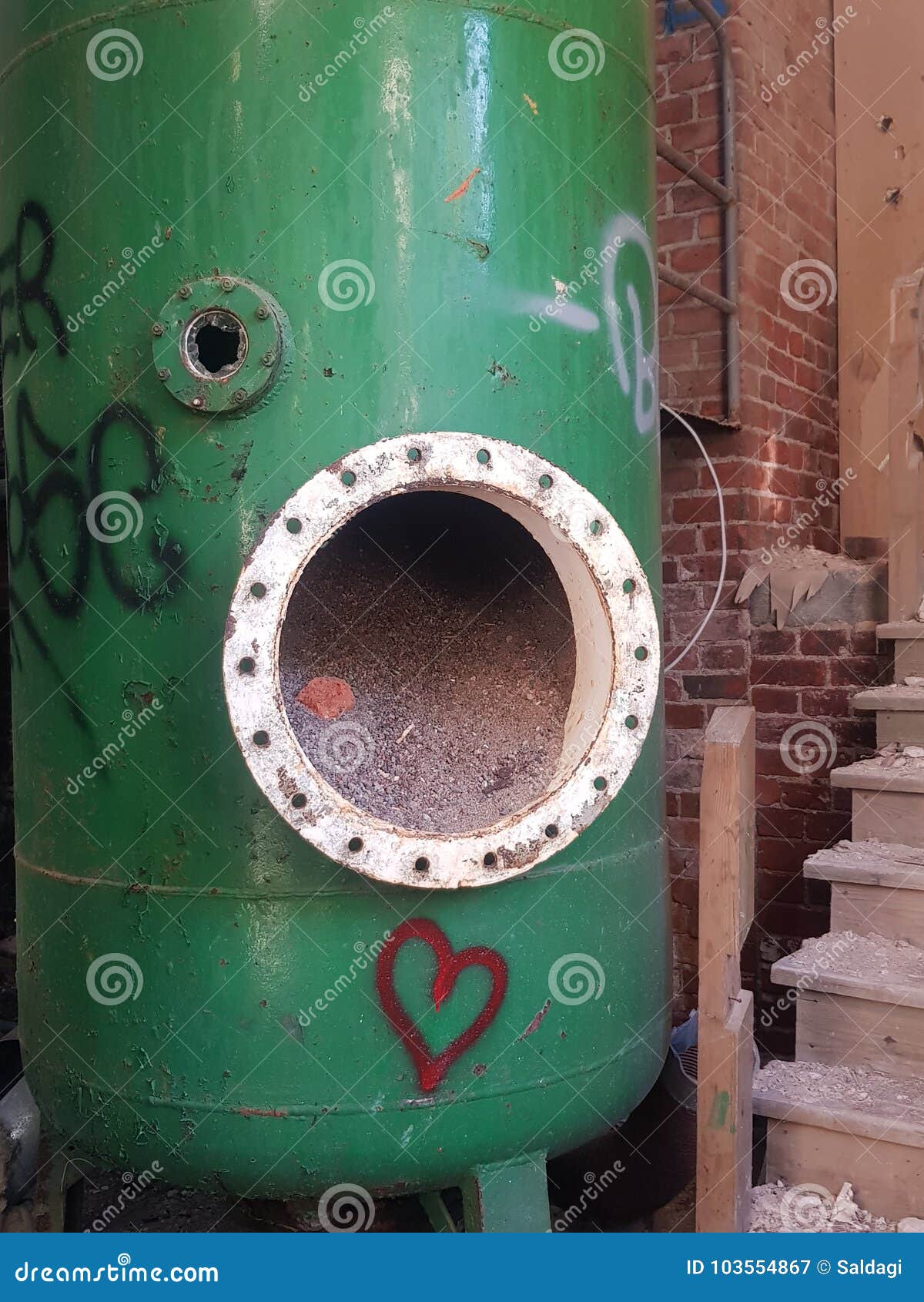 Rusty love at the factory stock image. Image of wall - 103554867