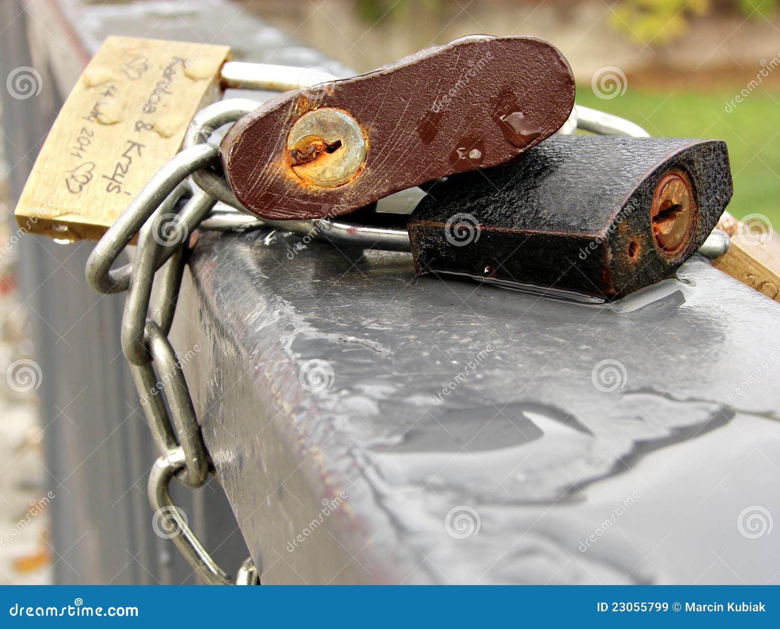 Rusty love padlocks stock image. Image of closed, amorousness - 23055799