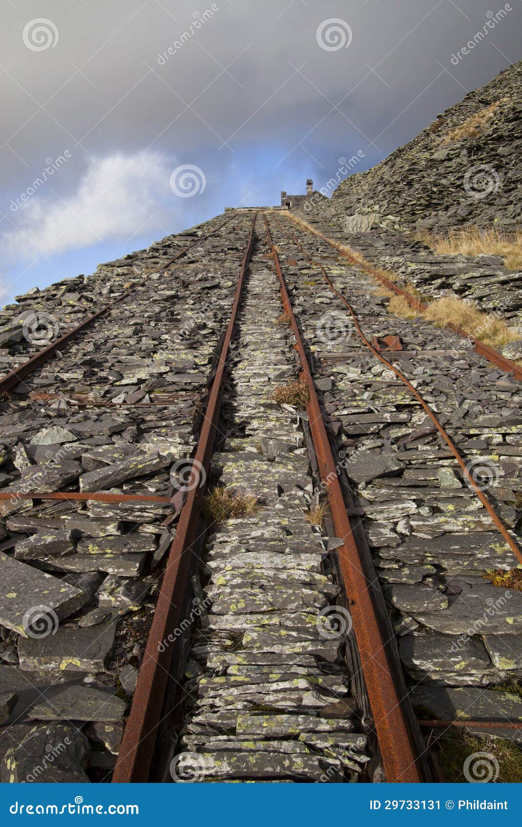 Incline Up Abandoned Slate Quarry Stock Image - Image of dinorwig, park ...