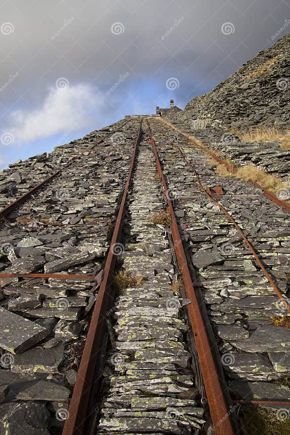 Incline Up Abandoned Slate Quarry Stock Image - Image of dinorwig, park ...