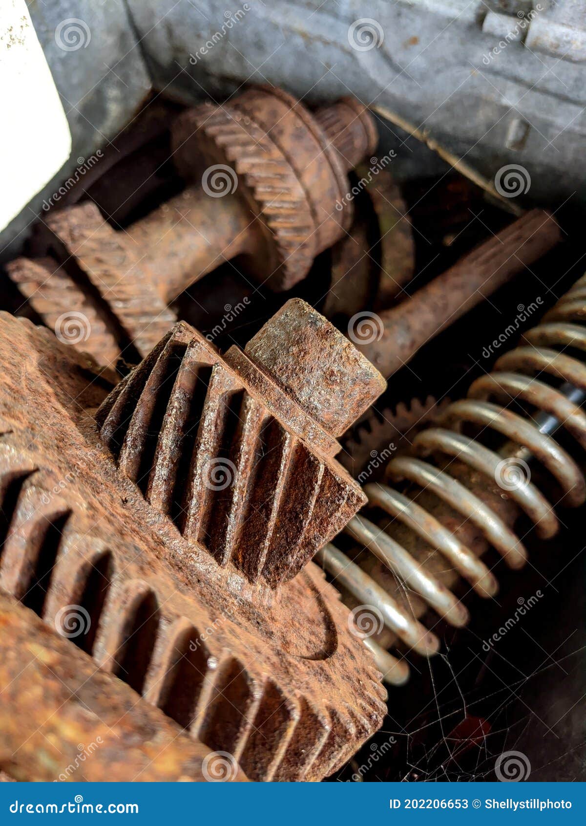 Rusty Machinery Parts and Tools Close Up for Industrial Manual Work ...
