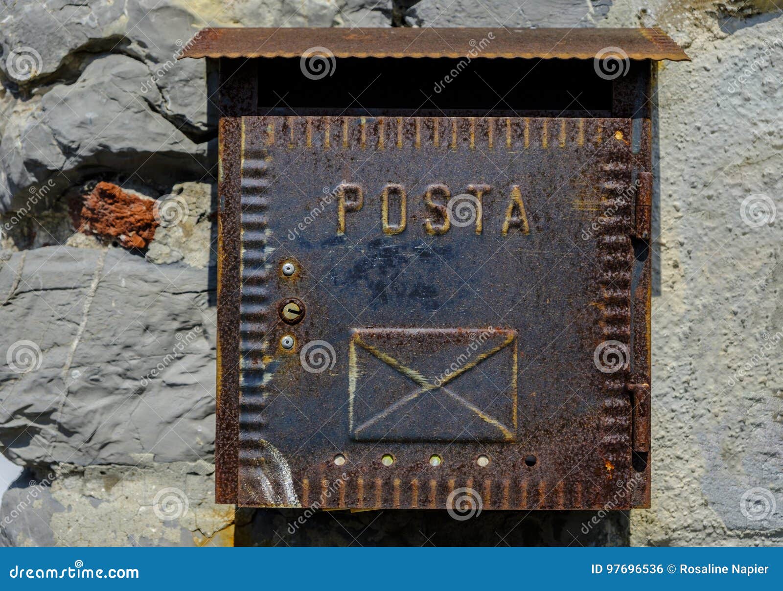 Rusty mail box stock photo. Image of letter, home, residential - 97696536