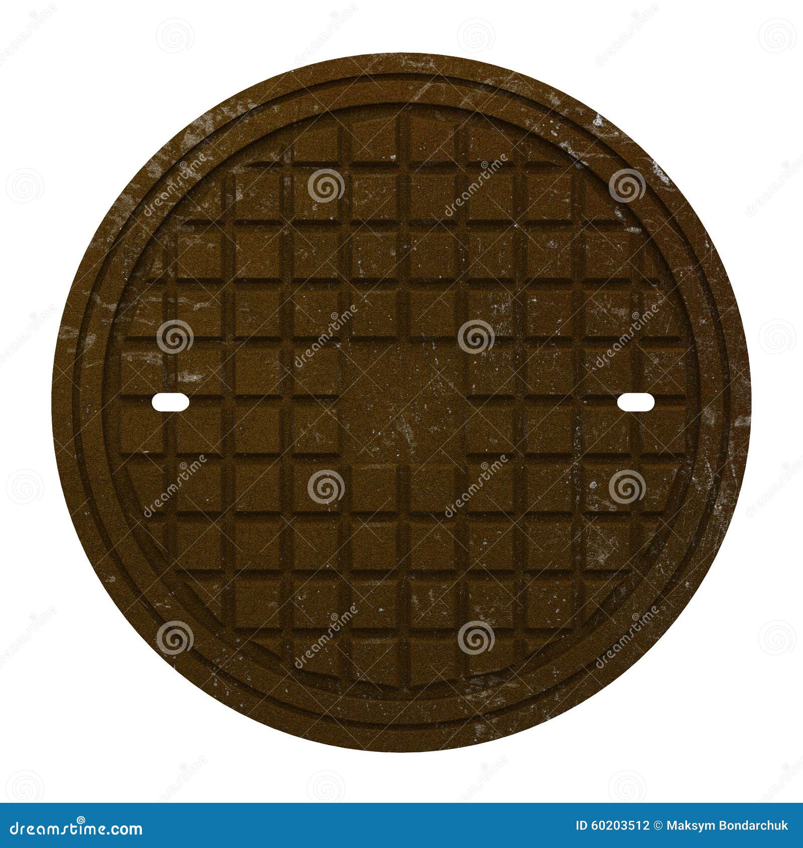 Rusty Manhole Cover Isolated on White Stock Illustration - Illustration ...