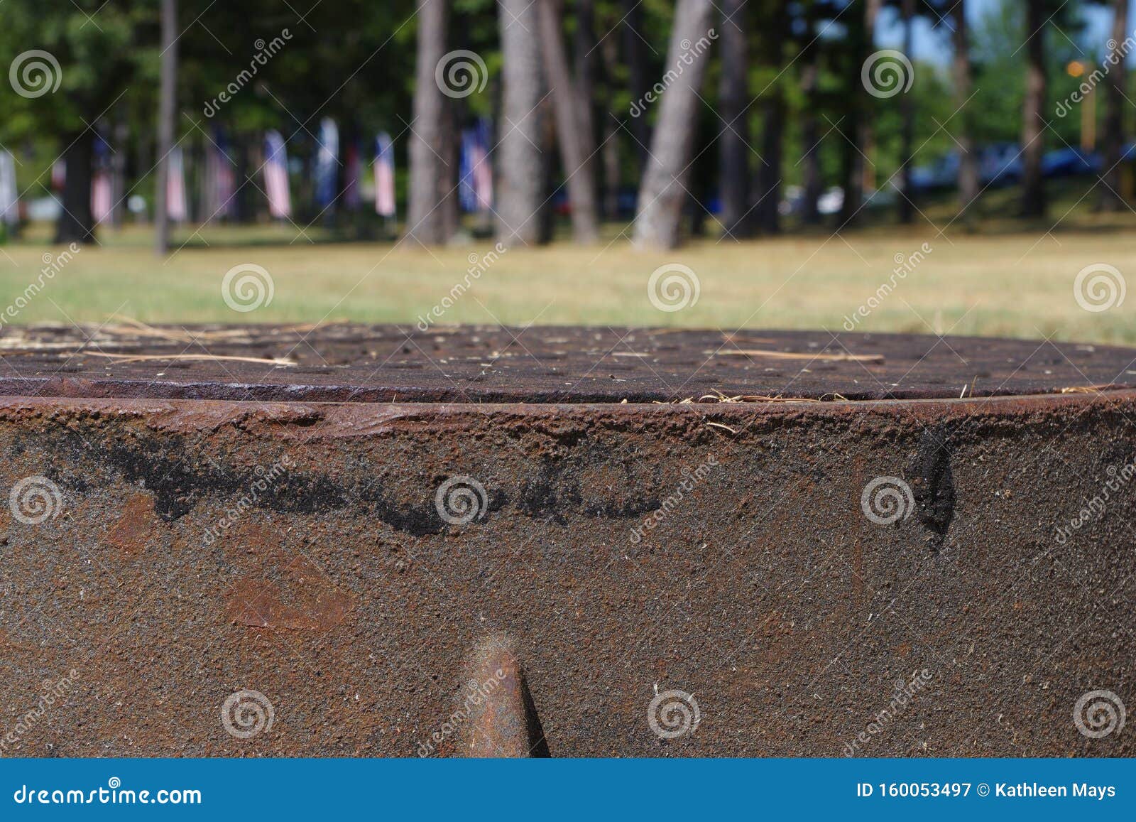 Rusty Manhole Riser stock image. Image of dirty, ground - 160053497