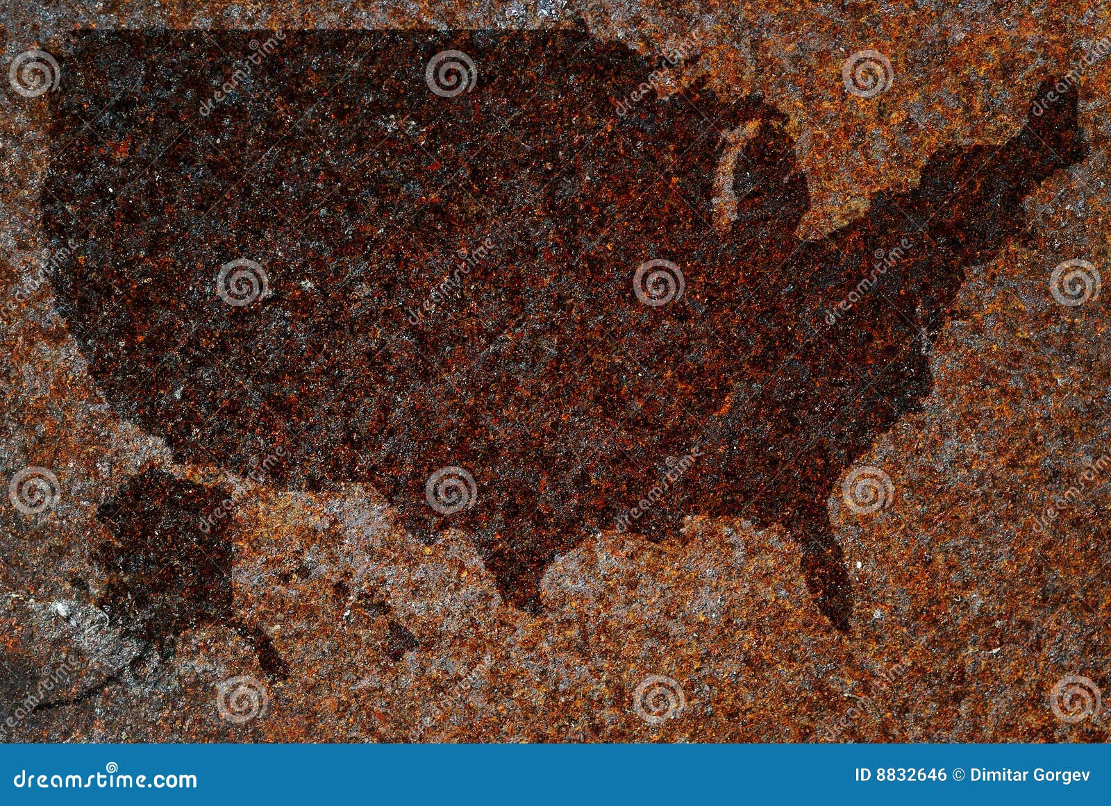 Rusty map of US stock photo. Image of iron, canvas, grunge - 8832646