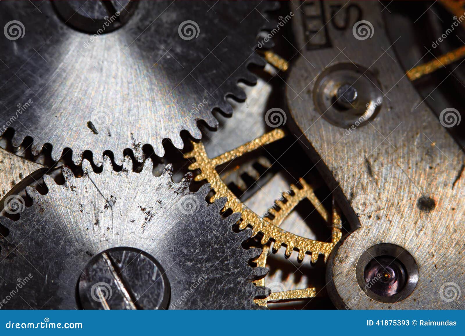 Rusty Mechanism in the Old Clock Stock Image - Image of detail ...