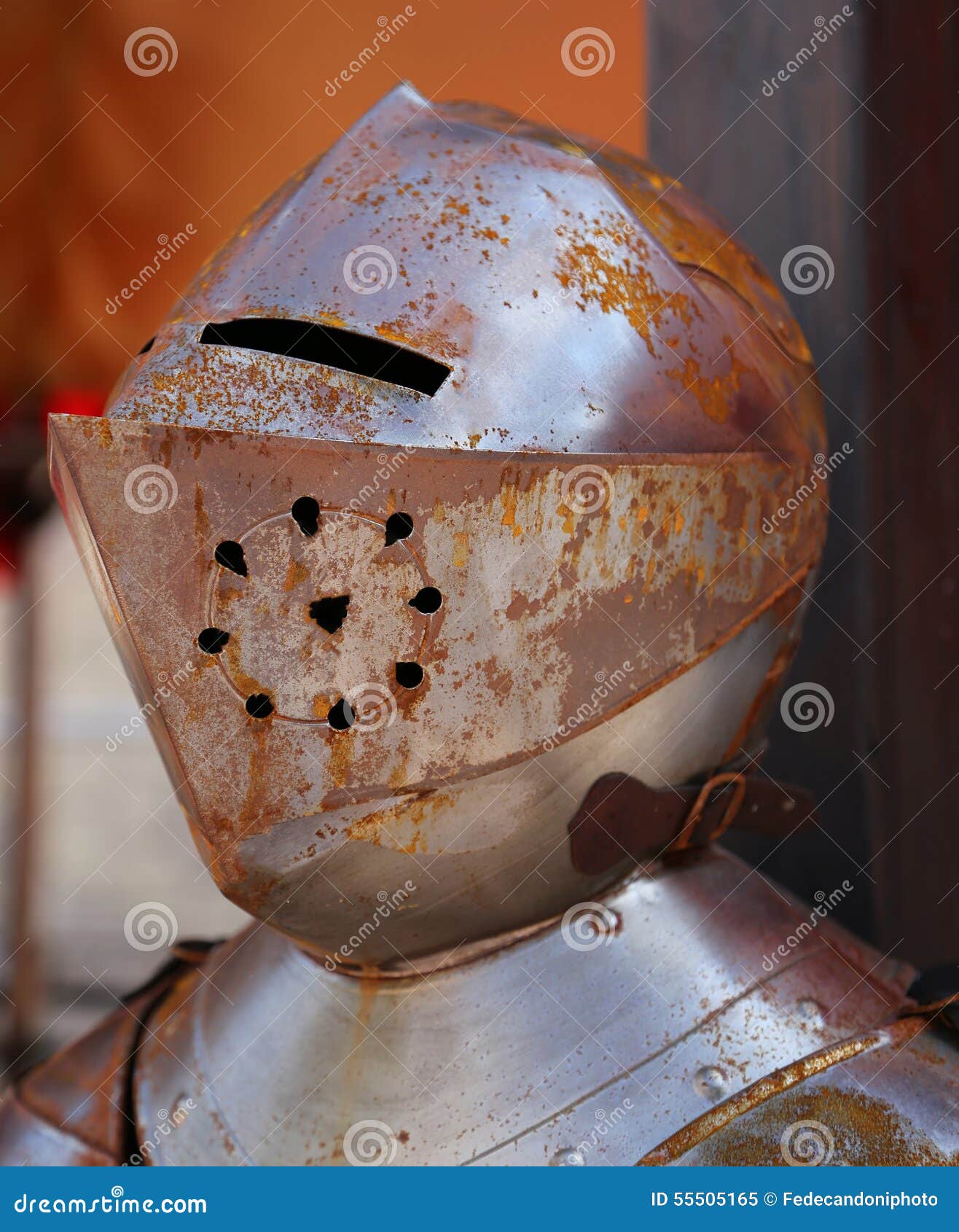 Rusty Medieval Helmet of a Soldier of the King Stock Image - Image of ...
