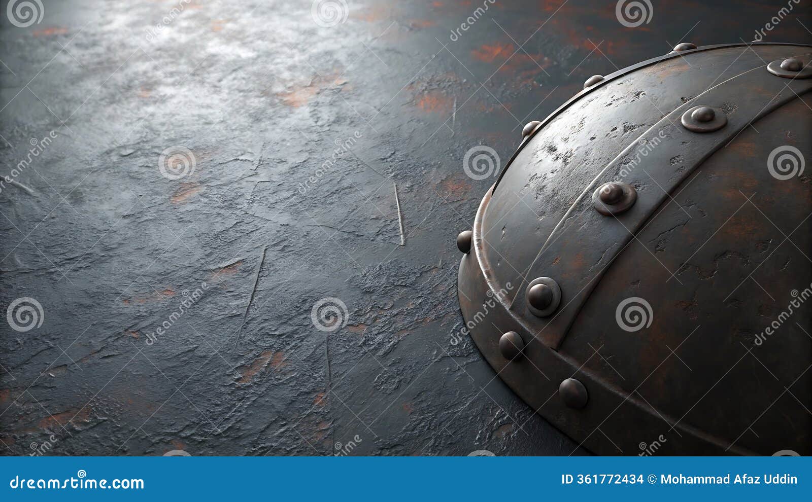 Rusty Medieval Helmet on a Textured Surface Stock Illustration ...