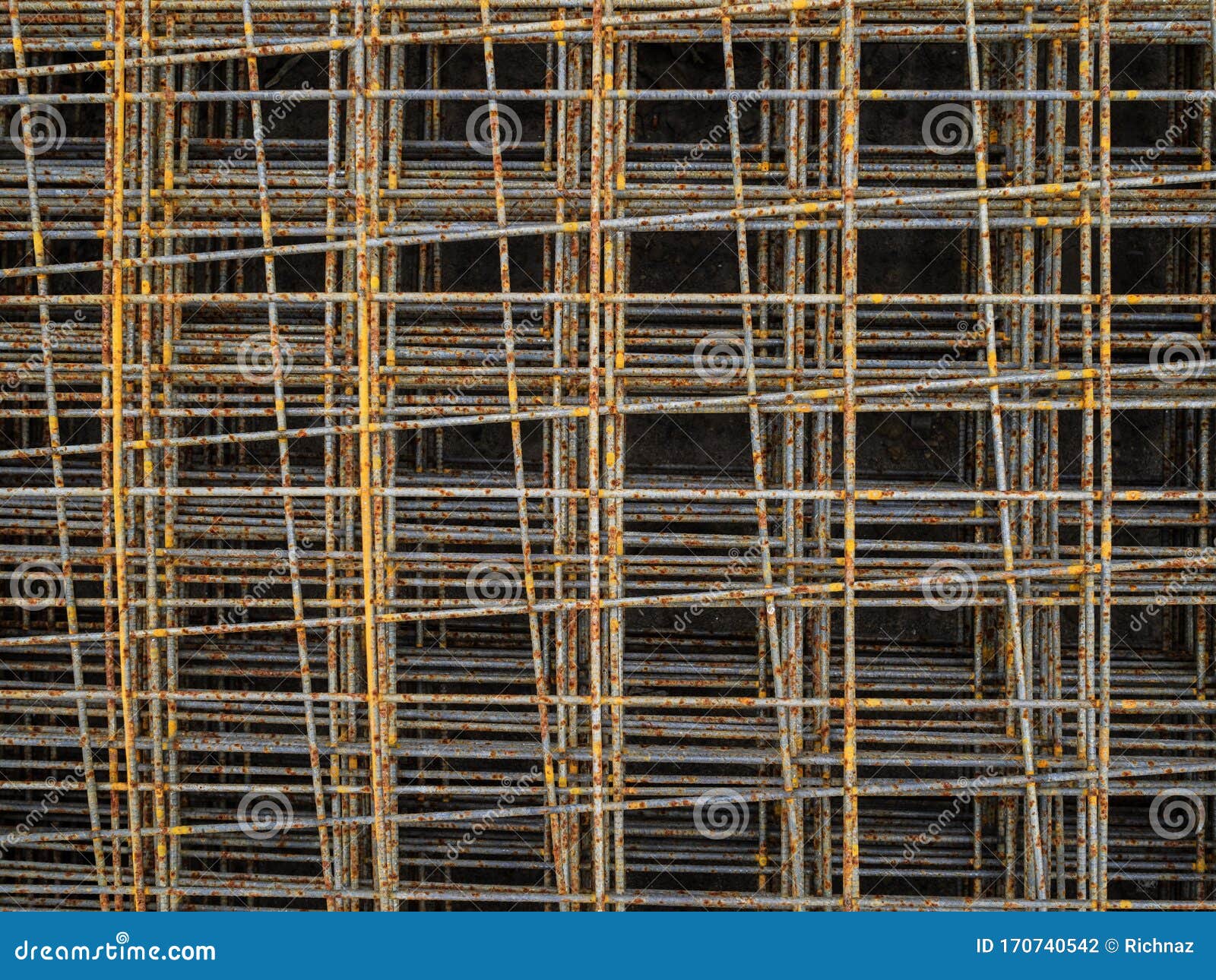 Rusty Mesh for Concrete Reinforcement. Mesh Floor Screed Stock Photo ...