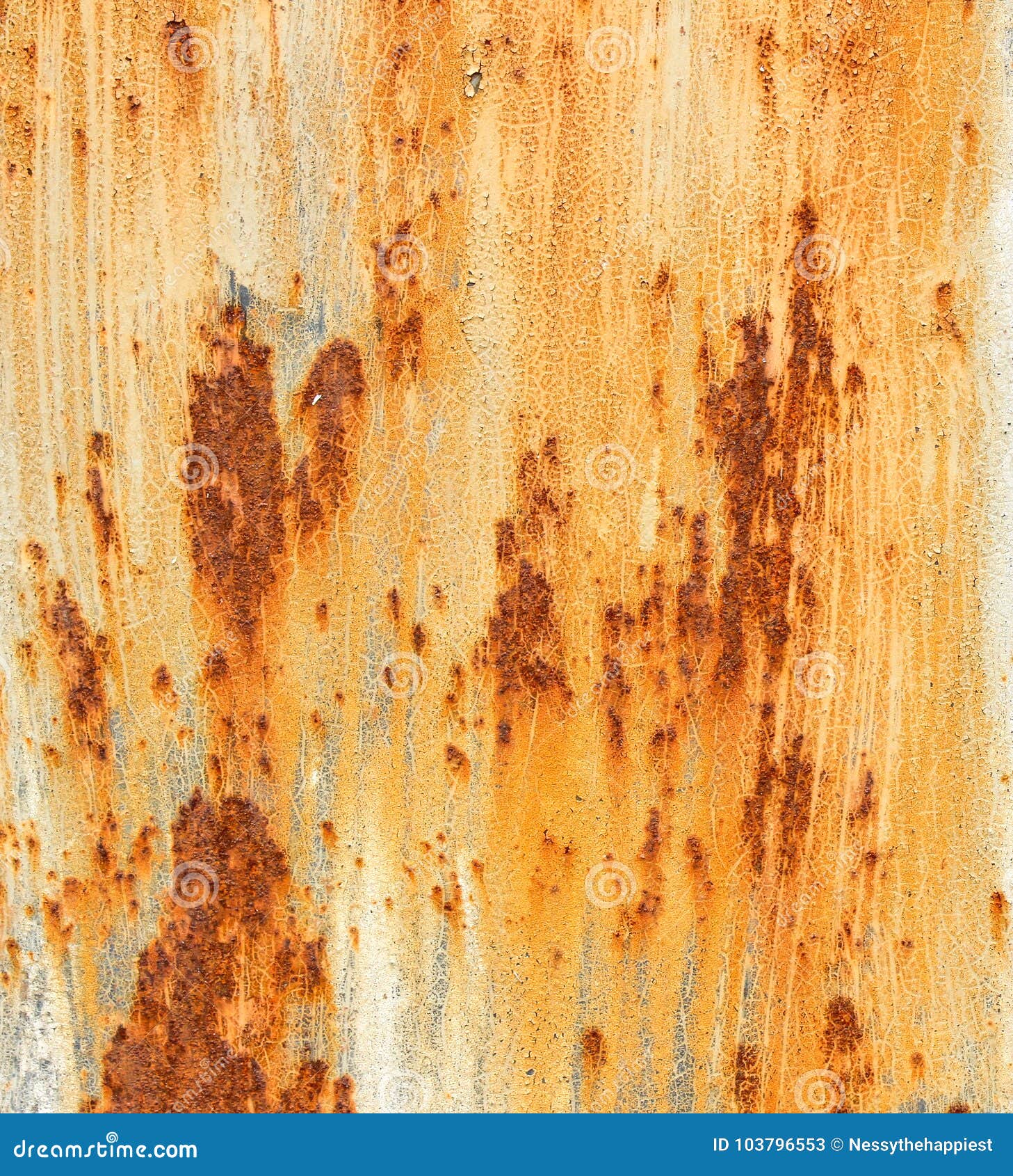 Rusty Metal Background with Cracked Paint Orange White Brown Rough ...