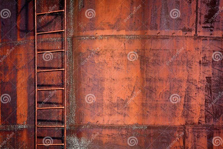 Rusty Metal Background with a Ladder Stock Photo - Image of material ...