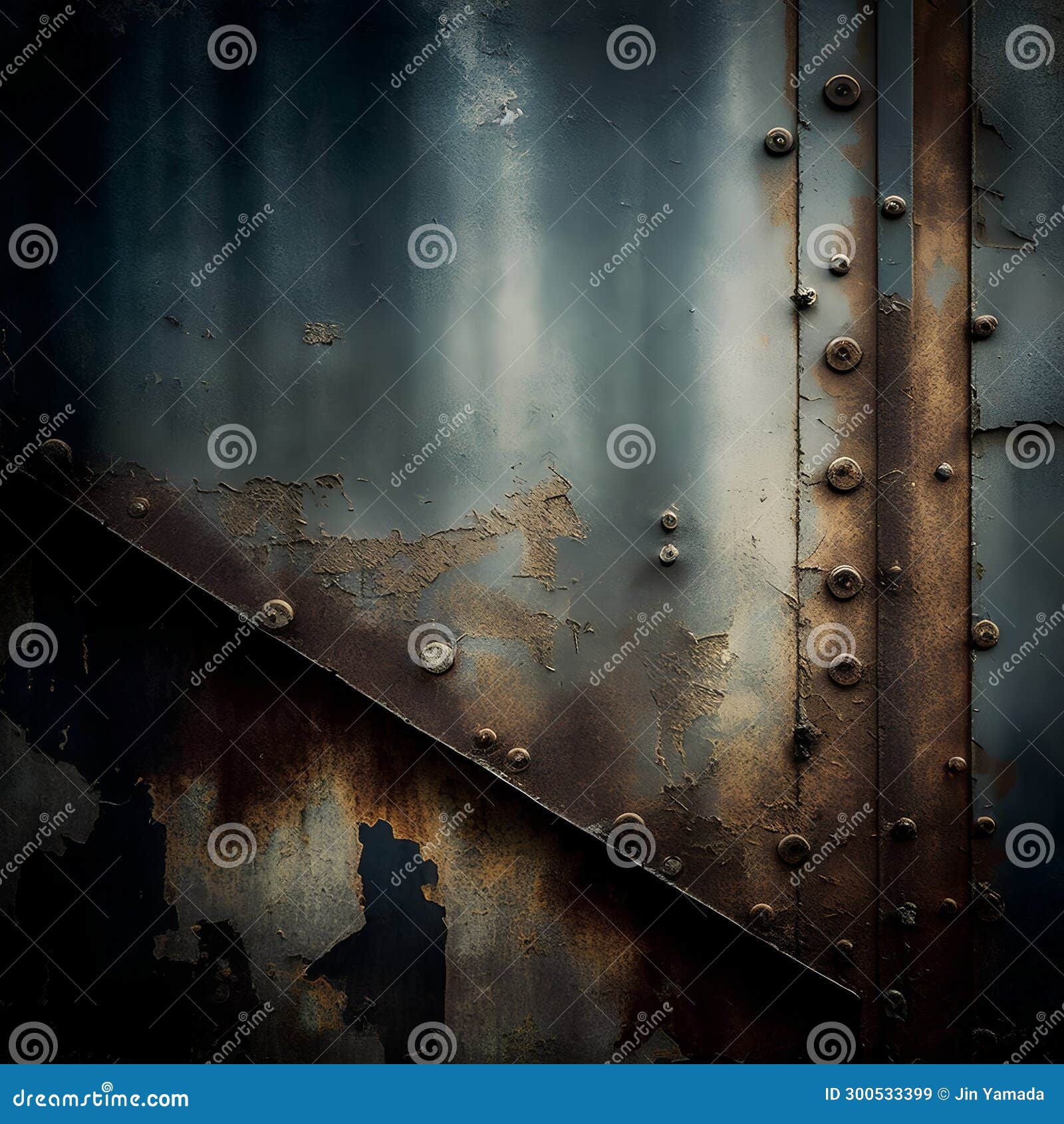 Rusty Metal Background with Rivets and Rust, Grunge Texture Stock ...