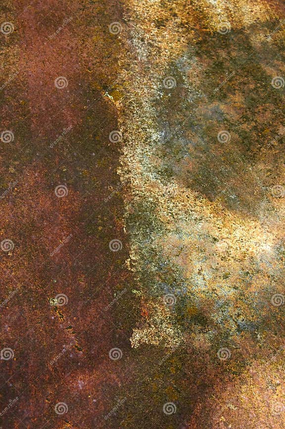 Rusted Metal Surface with Different Structures and Colors Stock Image ...
