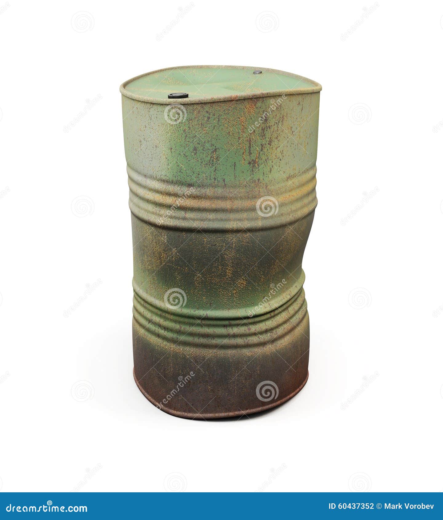 Rusty metal barrel. 3d. stock illustration. Illustration of garbage ...