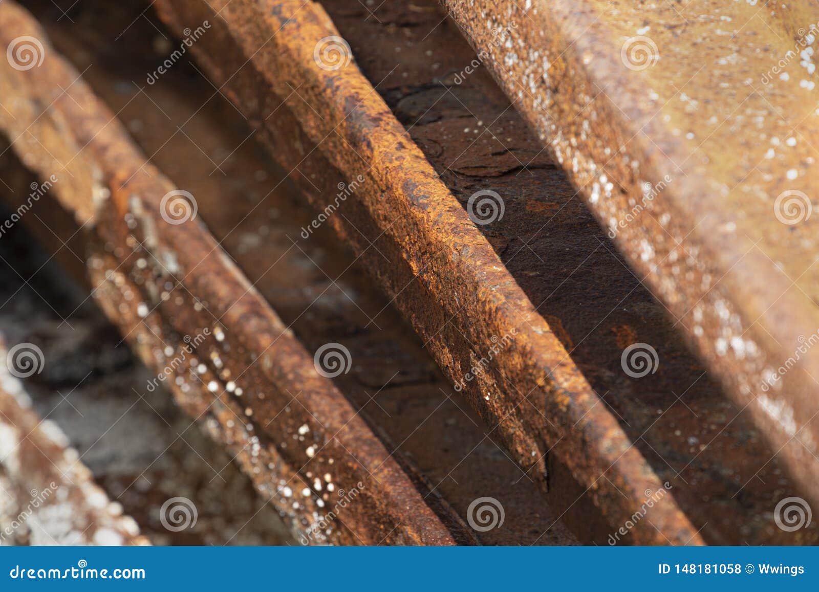 Rusty iron beams stock photo. Image of rusty, bunch - 148181058