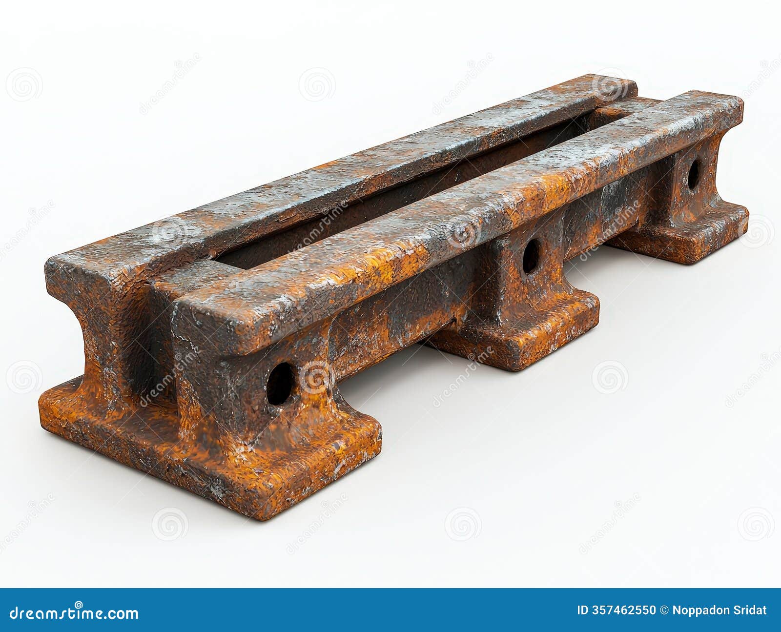 Rusty Metal Bench Placed on a Plain White Background Showcasing ...