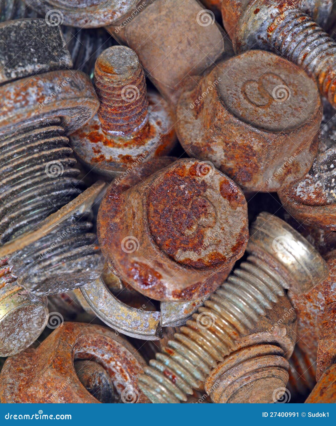 Rusty Metal Bolts. Industrial Background Stock Image - Image of macro ...
