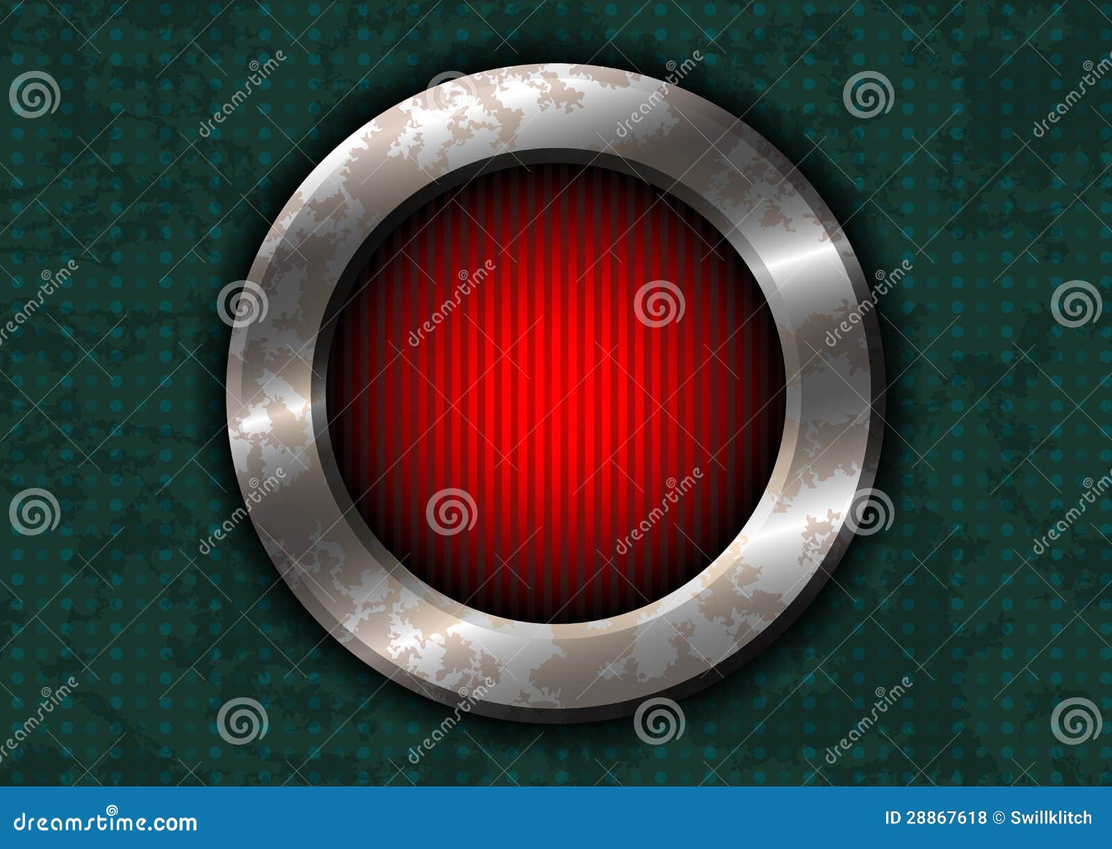 Rusty Metal Circle with Red Lamp Stock Vector - Illustration of dirty ...