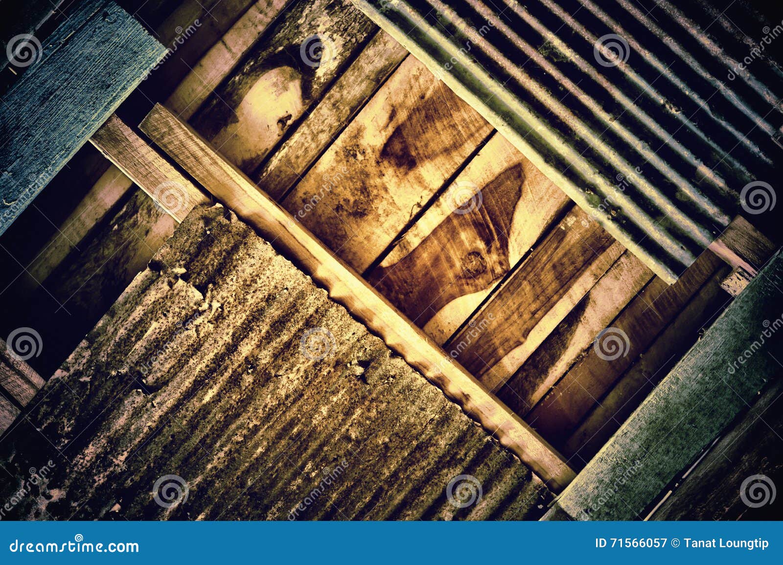 Rusty Metal and Colour Wood for Background Stock Image - Image of ...