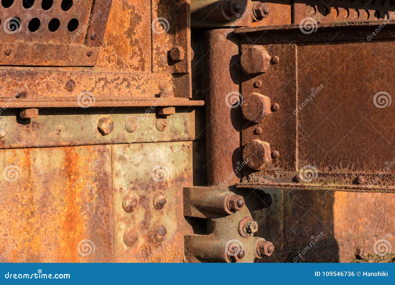 Rusty Metal Construction Closeup - Rusted Steel Bridge - Stock Photo ...