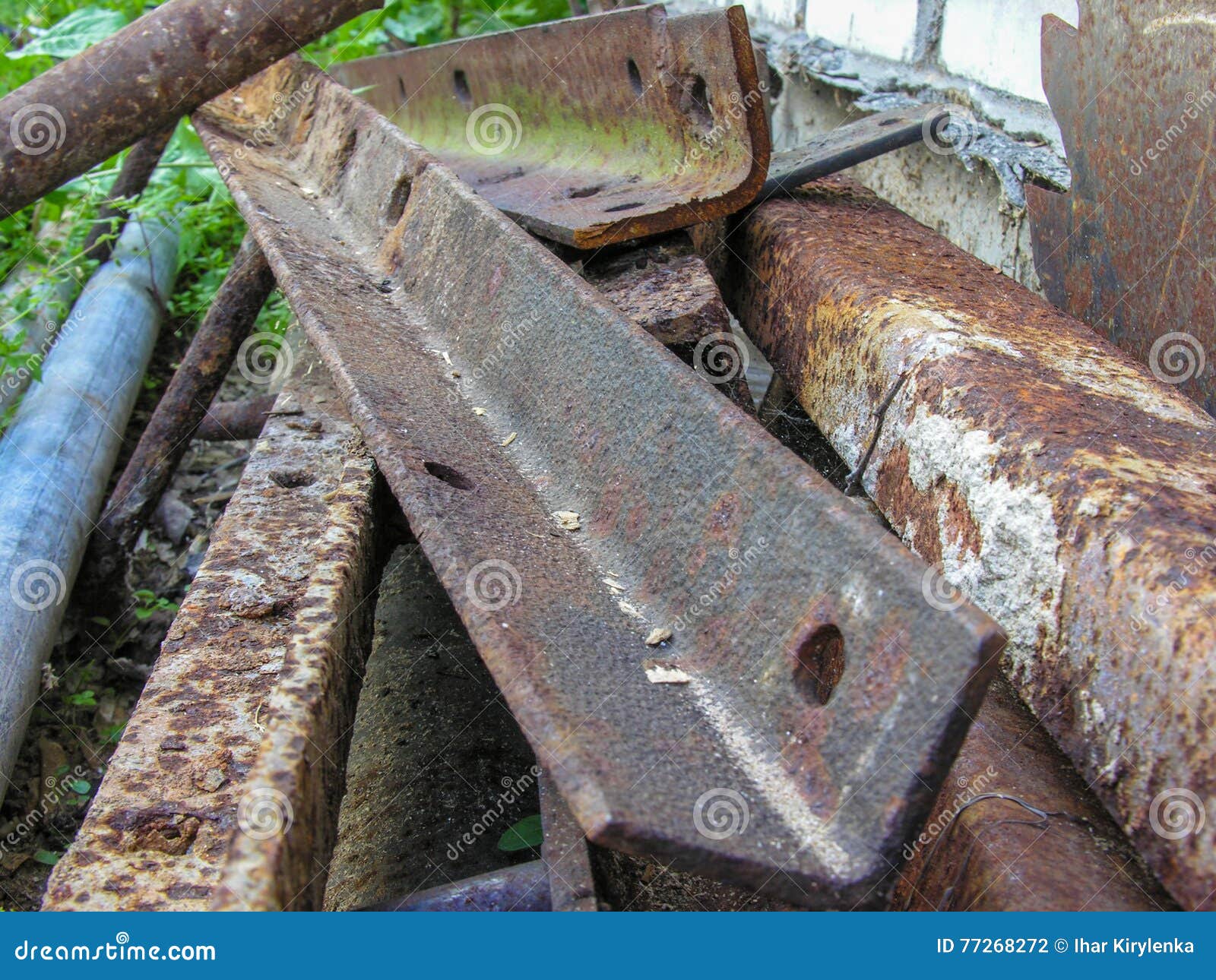 Rusty metal corner stock photo. Image of wall, tube, hole - 77268272
