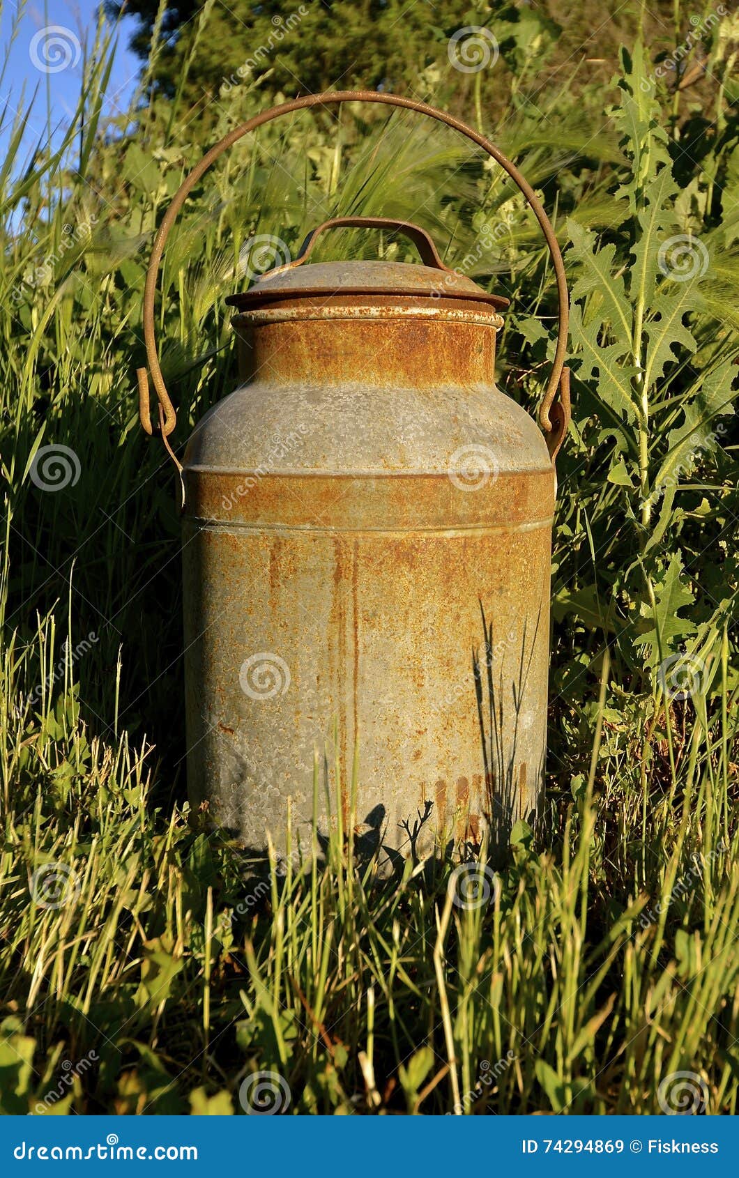 Rusty metal cream can stock image. Image of milk, container - 74294869