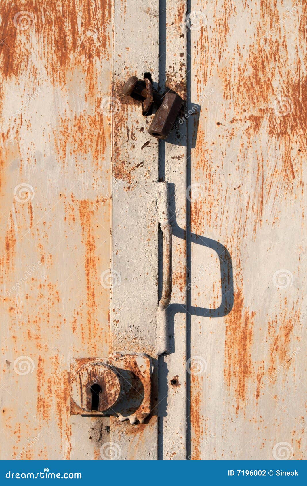 Rusty Metal Door with the Lock Stock Photo - Image of spotted, metallic ...