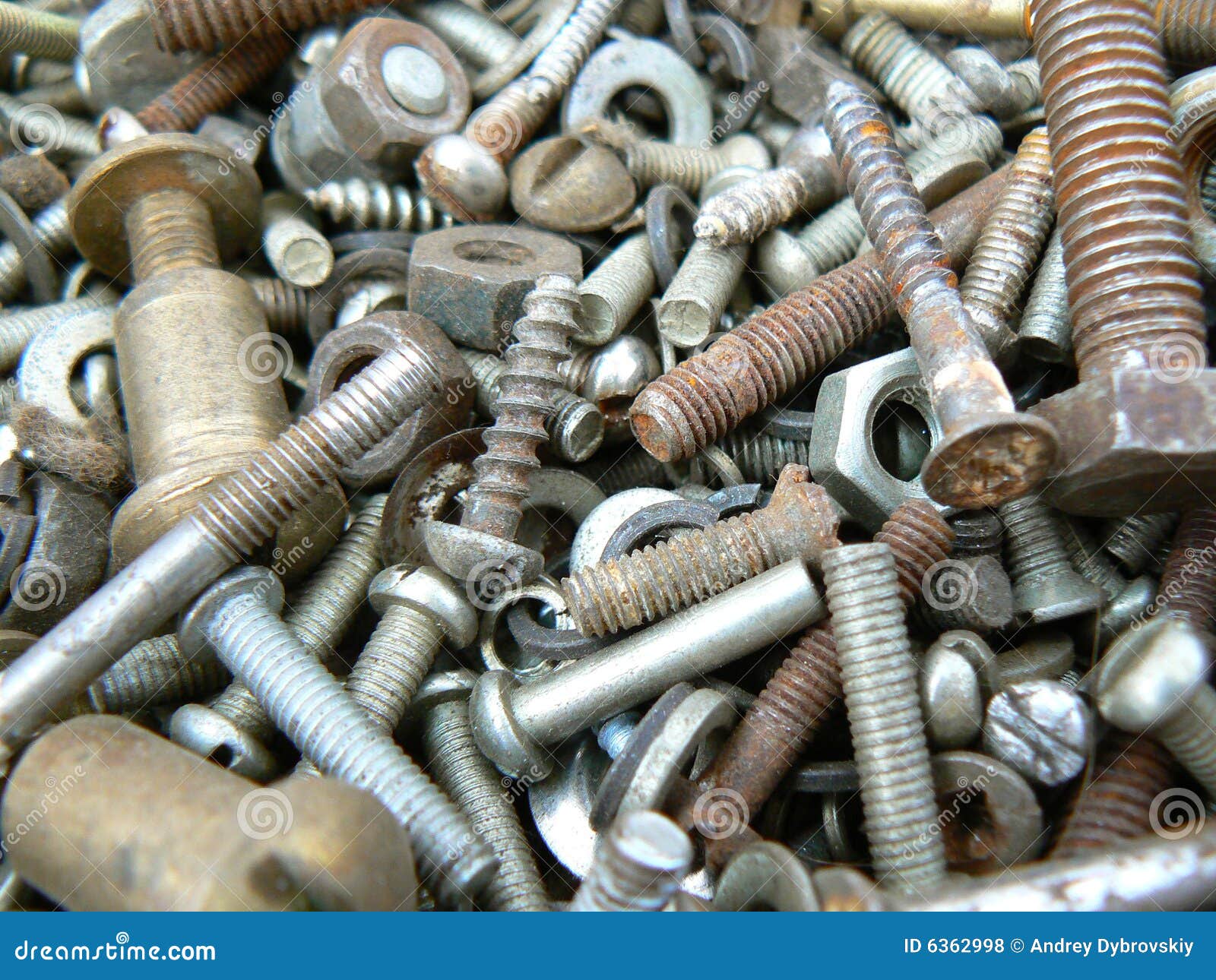 Rusty metal fasteners stock photo. Image of pitch, components - 6362998
