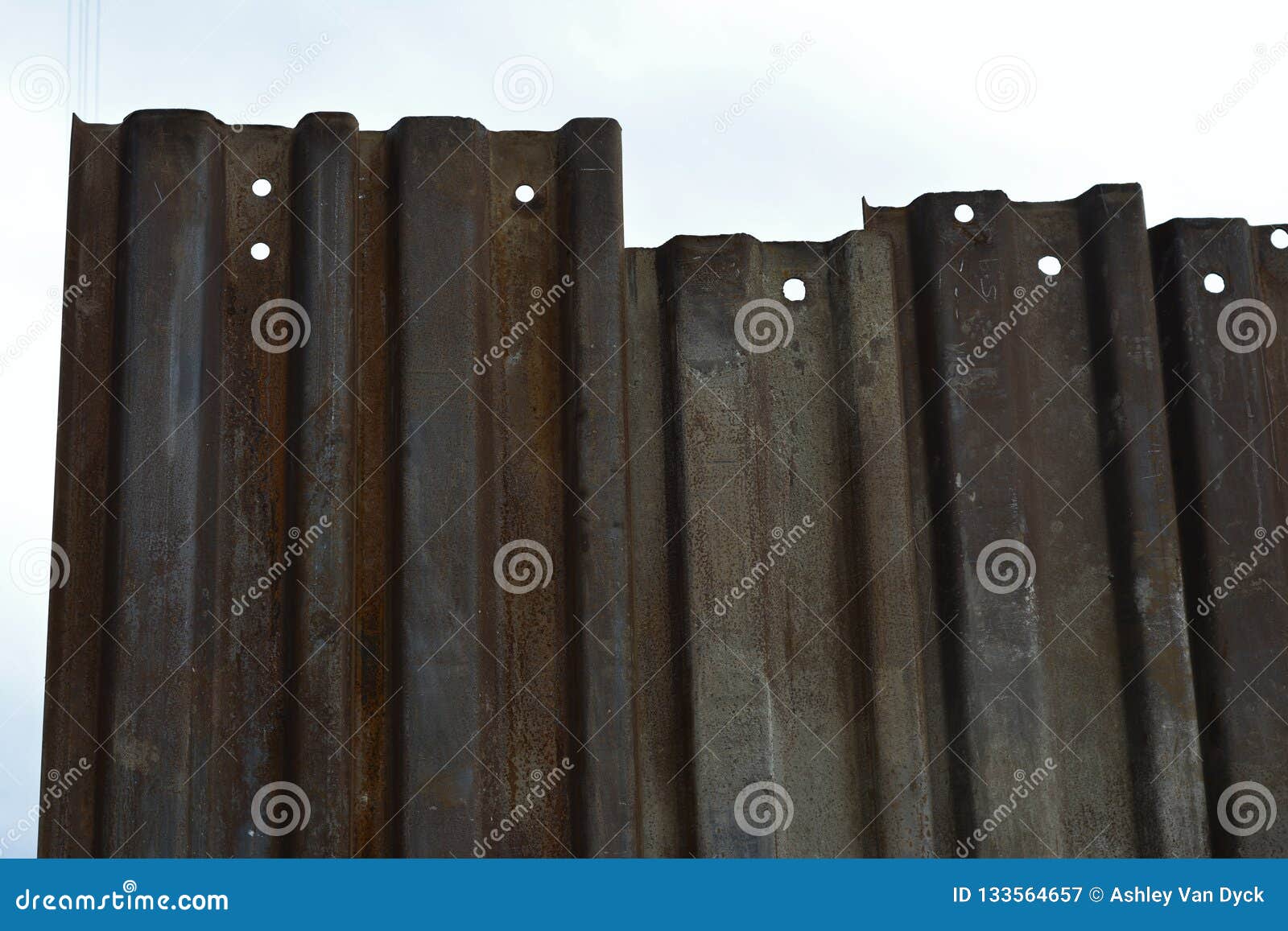 Rusty metal fence section stock image. Image of rusted - 133564657