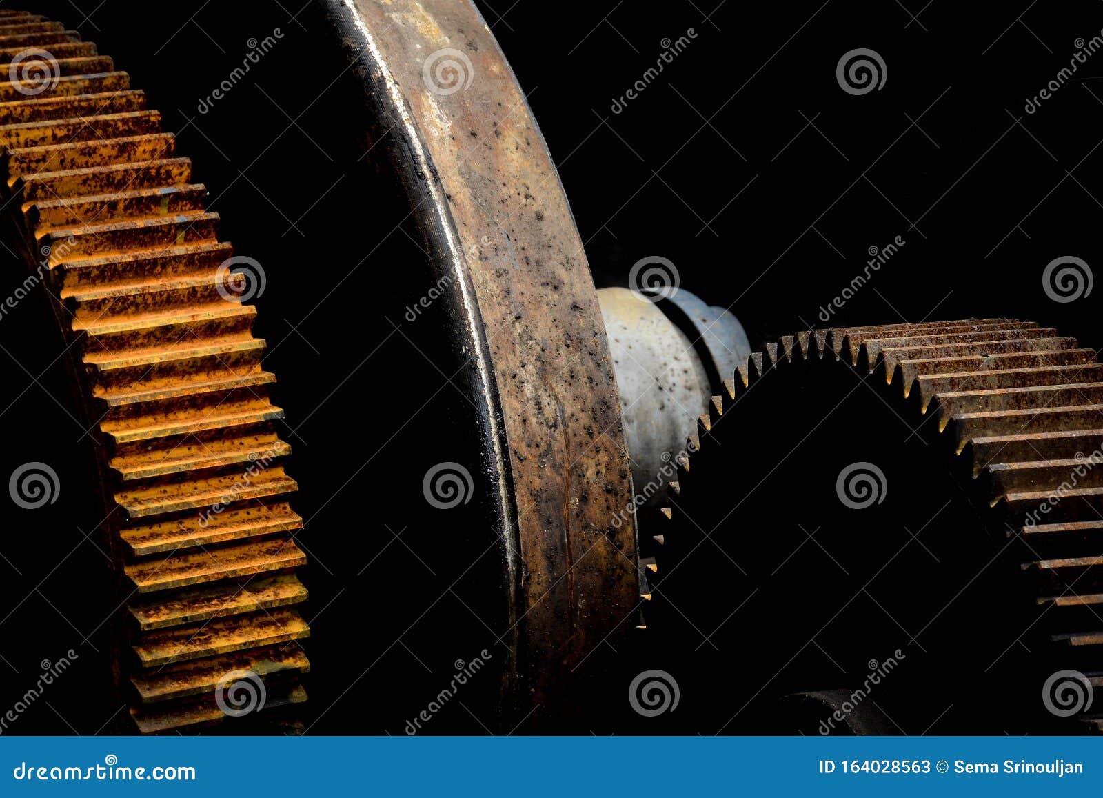 Rusty Metal Gear in the Old Engine. Stock Image - Image of background ...
